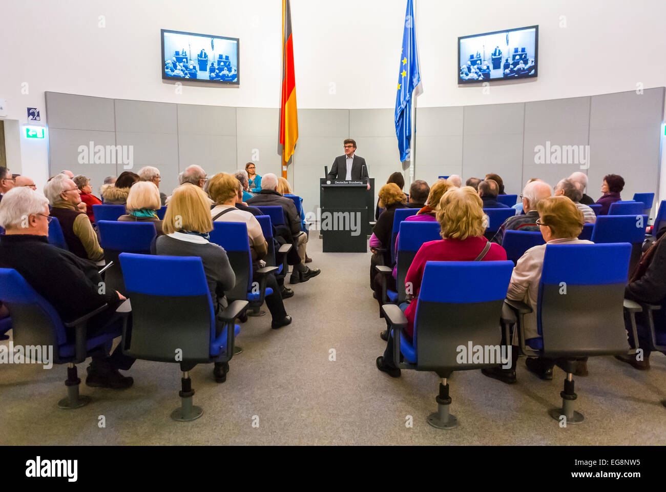 Berlin, Germany, Large Crowd People, Sitting from Behind, Audience ...