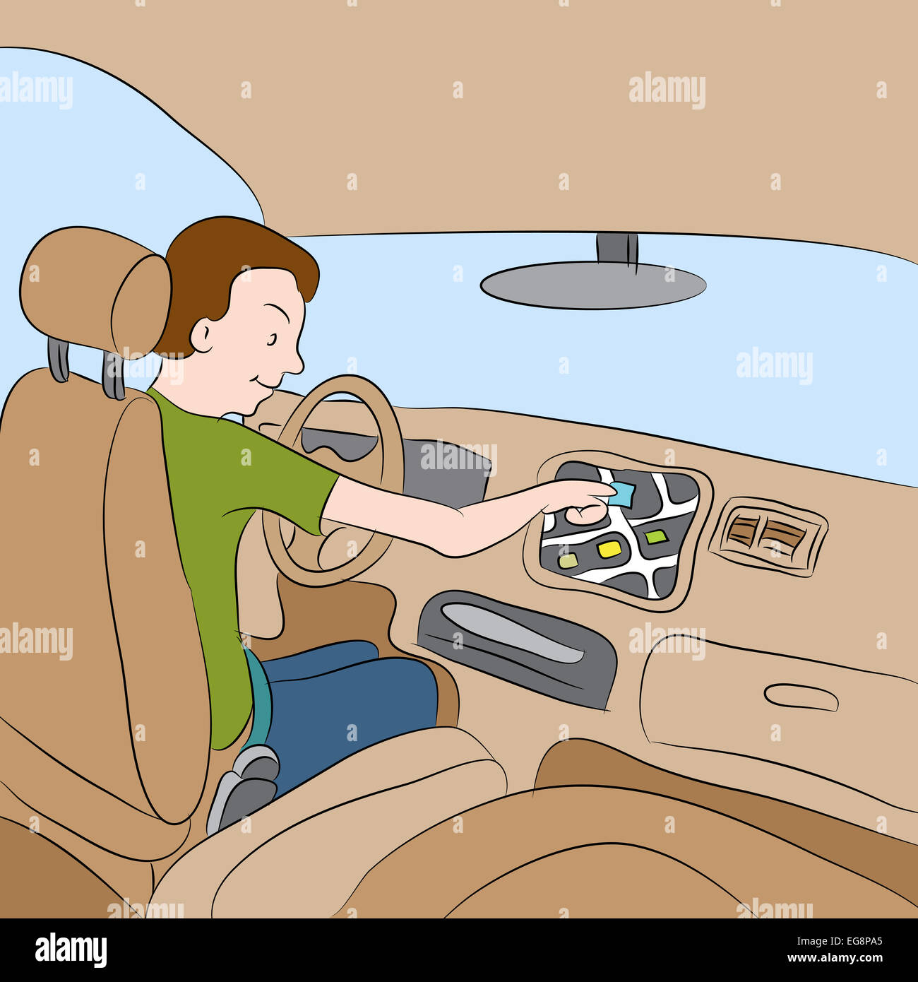 Cartoon illustration man searching map hi-res stock photography and ...