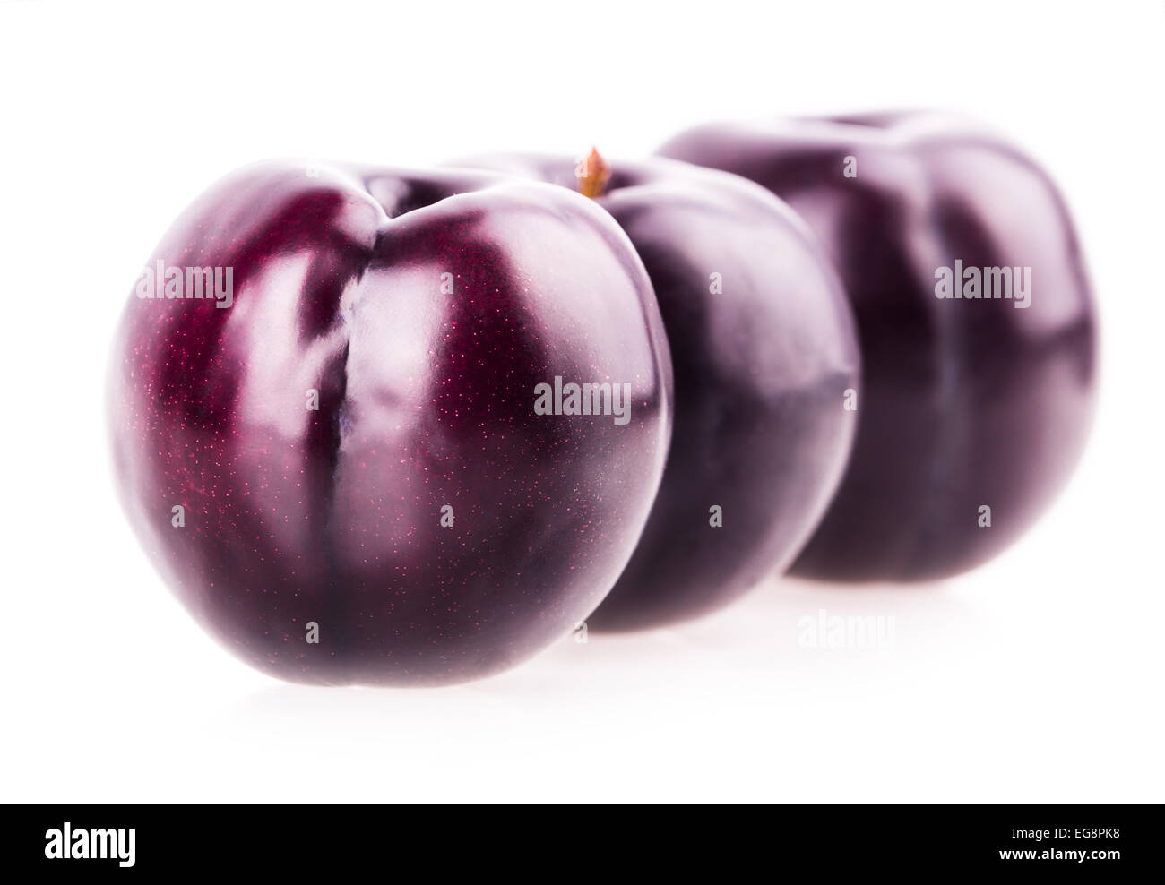 plum plums white isolated background fruit Stock Photo - Alamy
