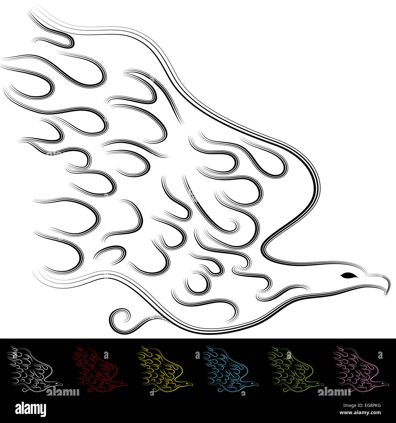 An image of a fast eagle drawing Stock Photo - Alamy