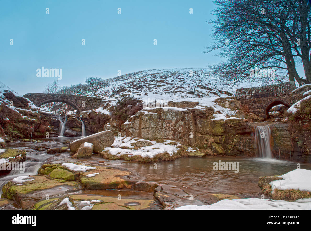 River Dane and Packhorse Bridge at Three Shire Heads-also known as ...
