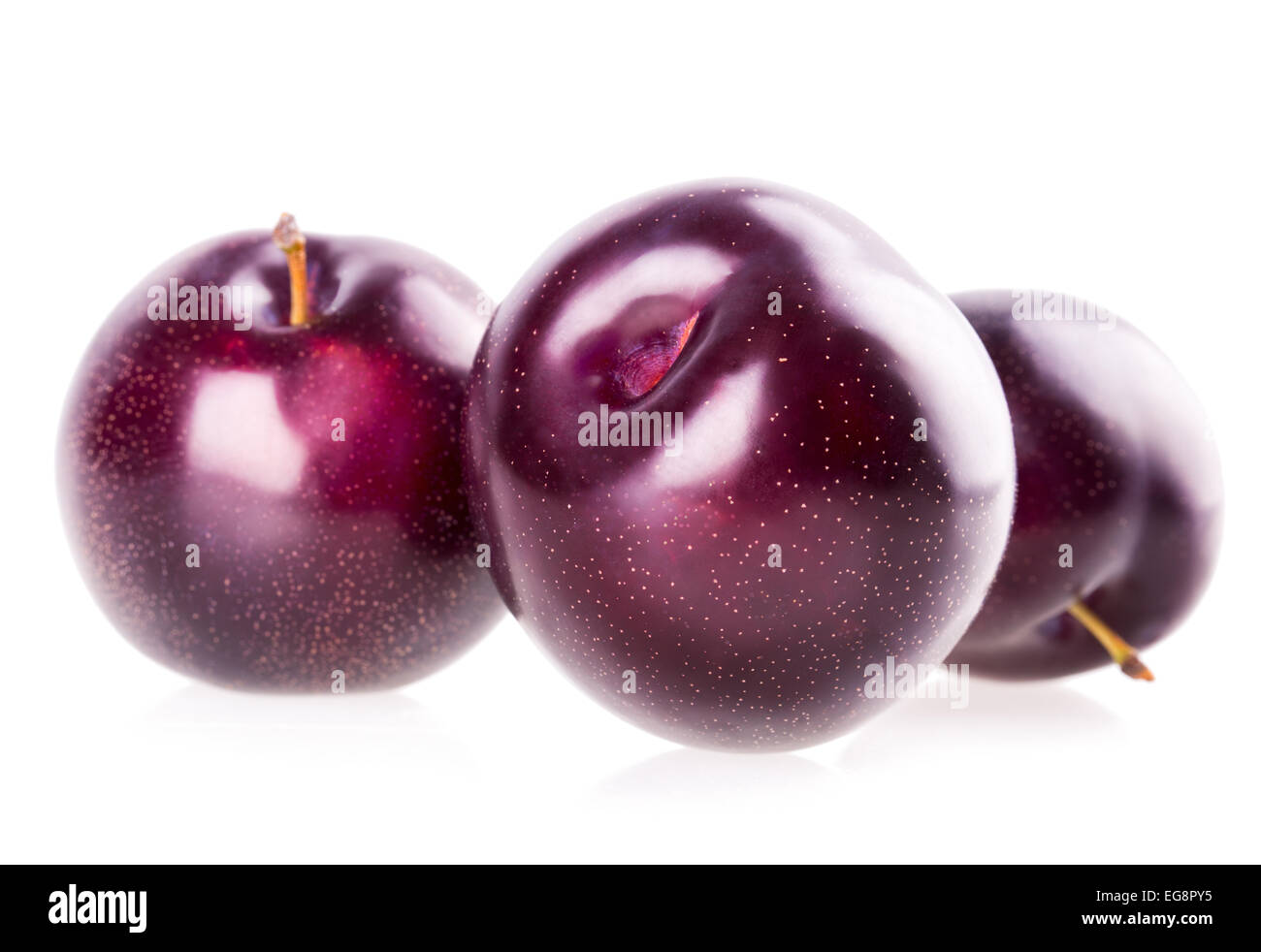 plum plums white isolated background fruit Stock Photo - Alamy