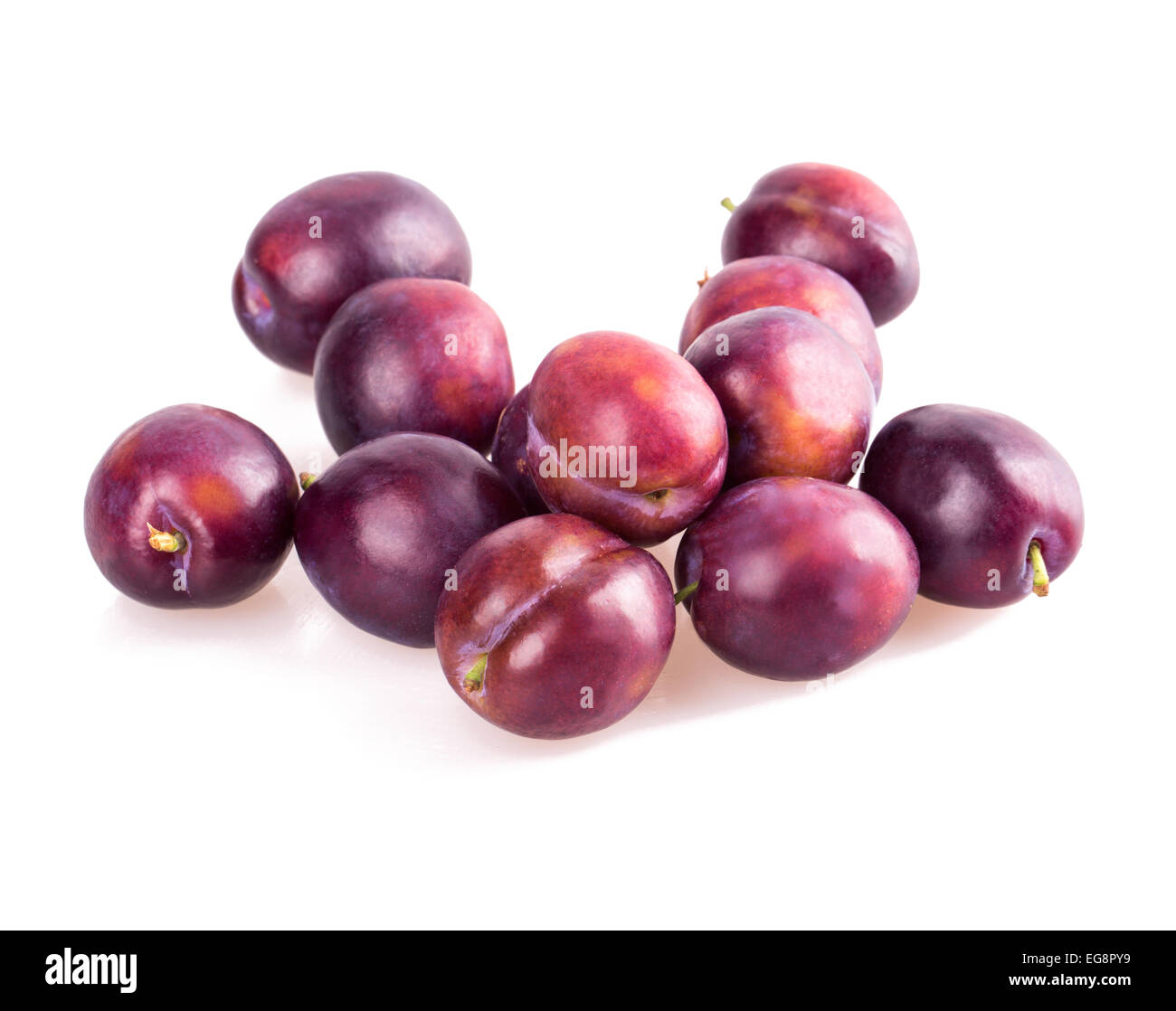 plum plums white isolated background fruit Stock Photo - Alamy