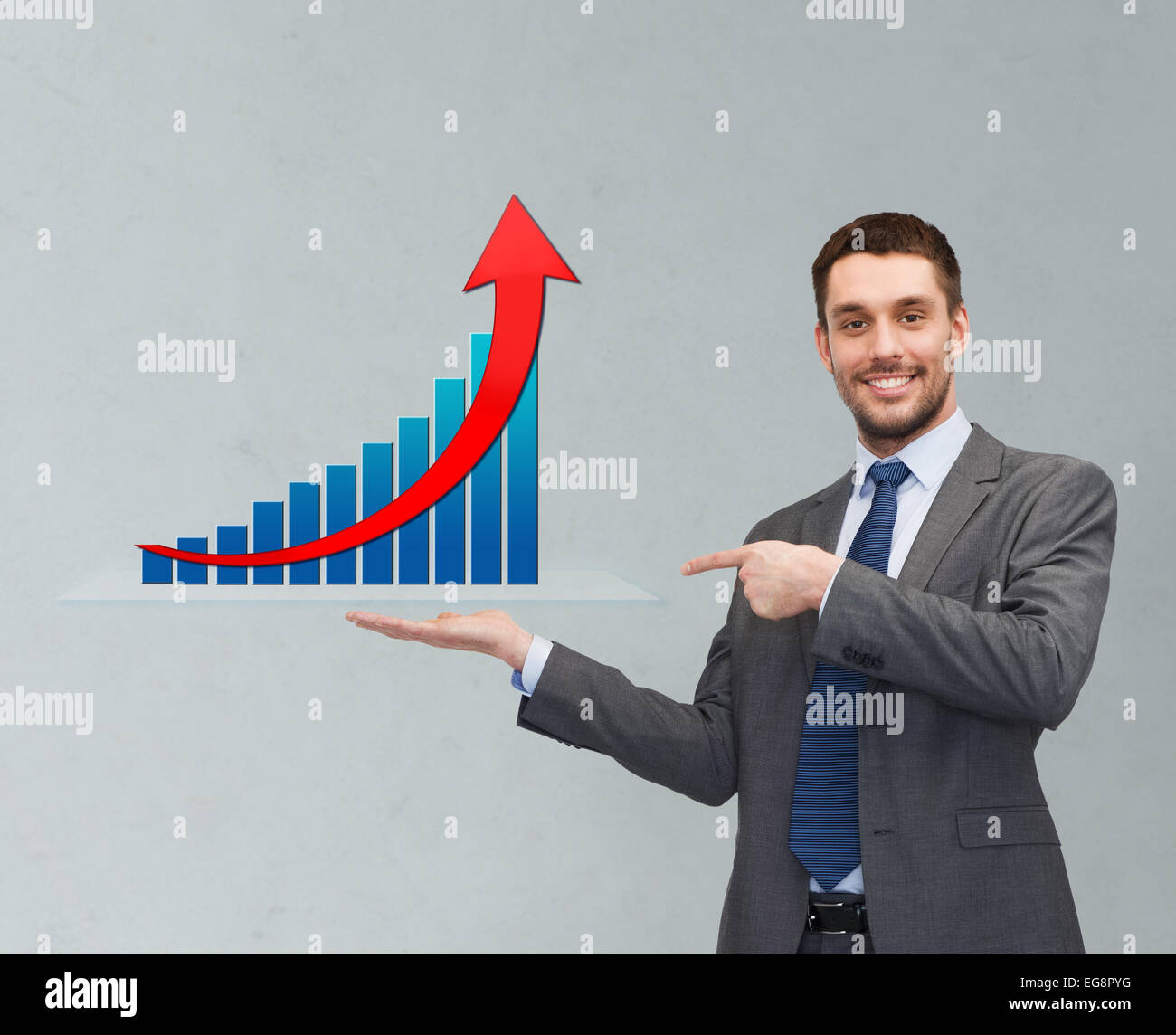 Sales chart graph showing increasing hi-res stock photography and ...