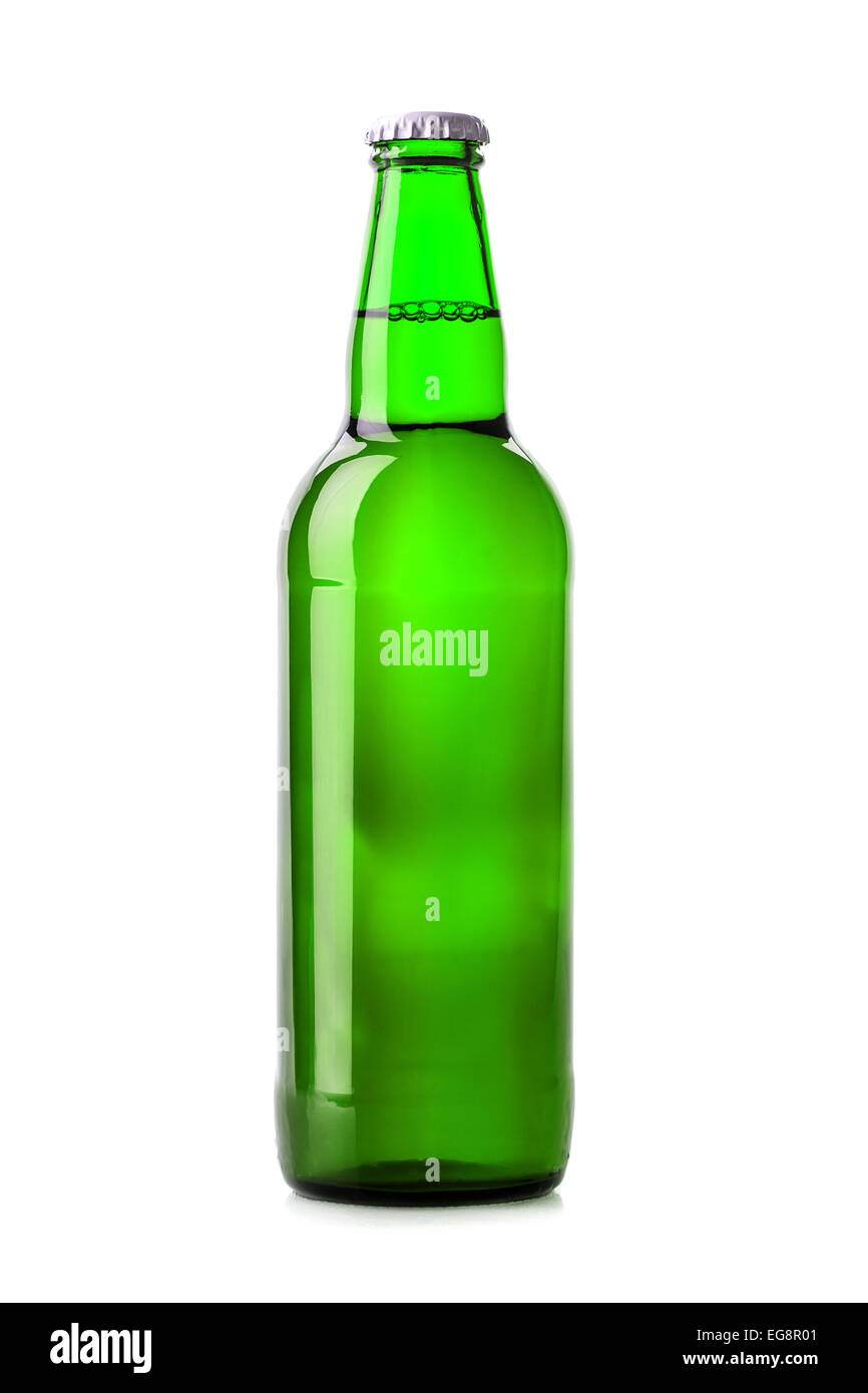 beer bottle green isolated white Stock Photo - Alamy