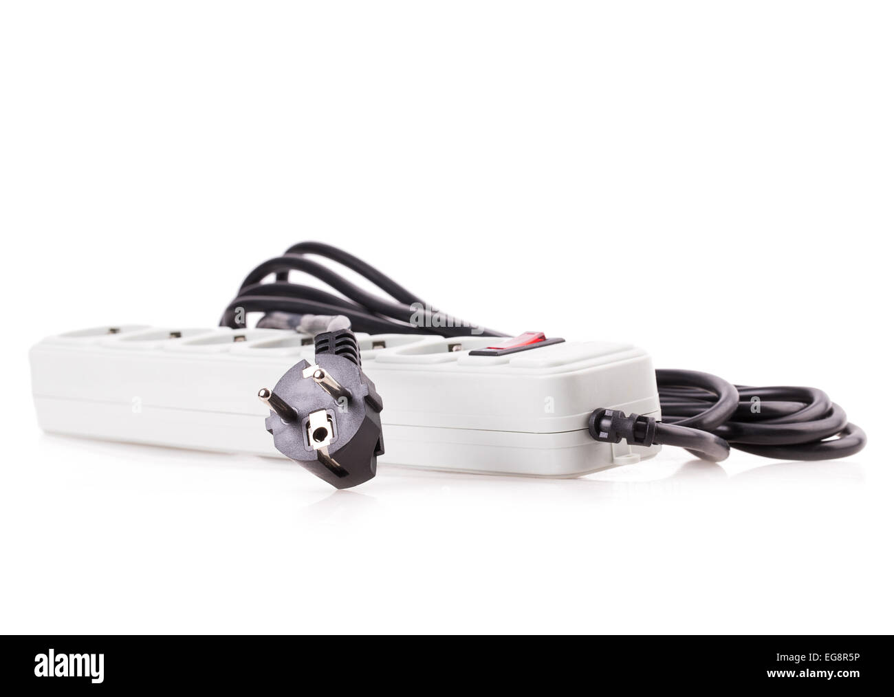 surge protector plug Isolated on white background Stock Photo - Alamy
