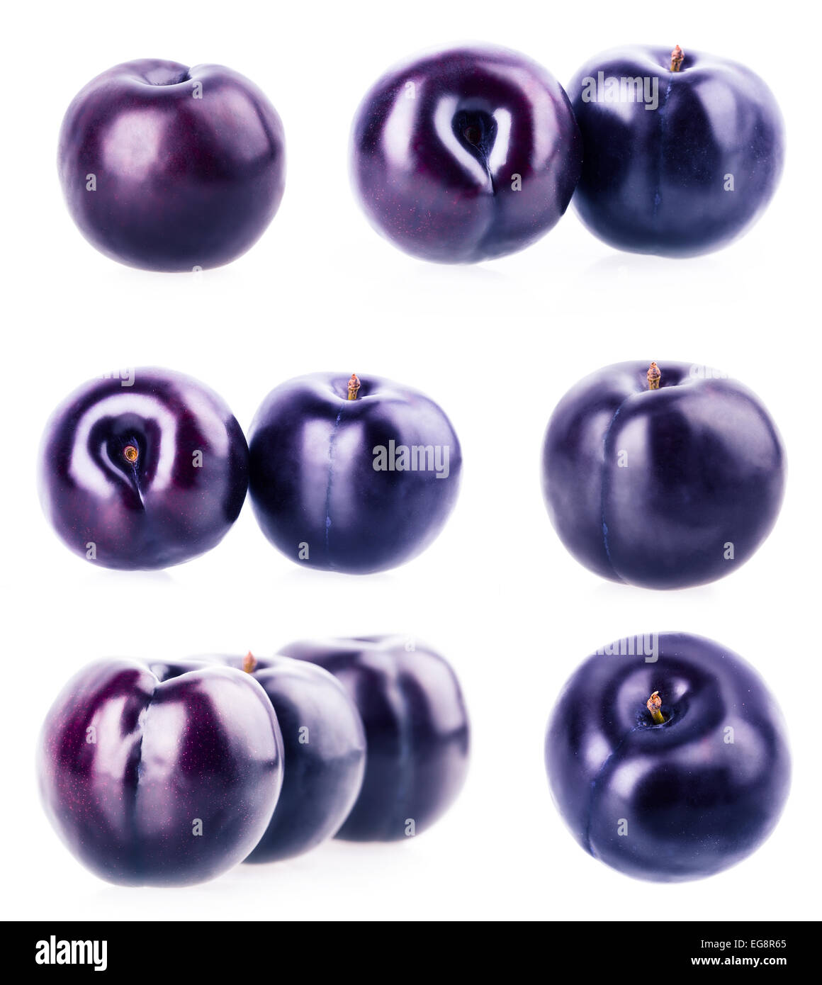 plum plums white isolated background fruit Stock Photo - Alamy