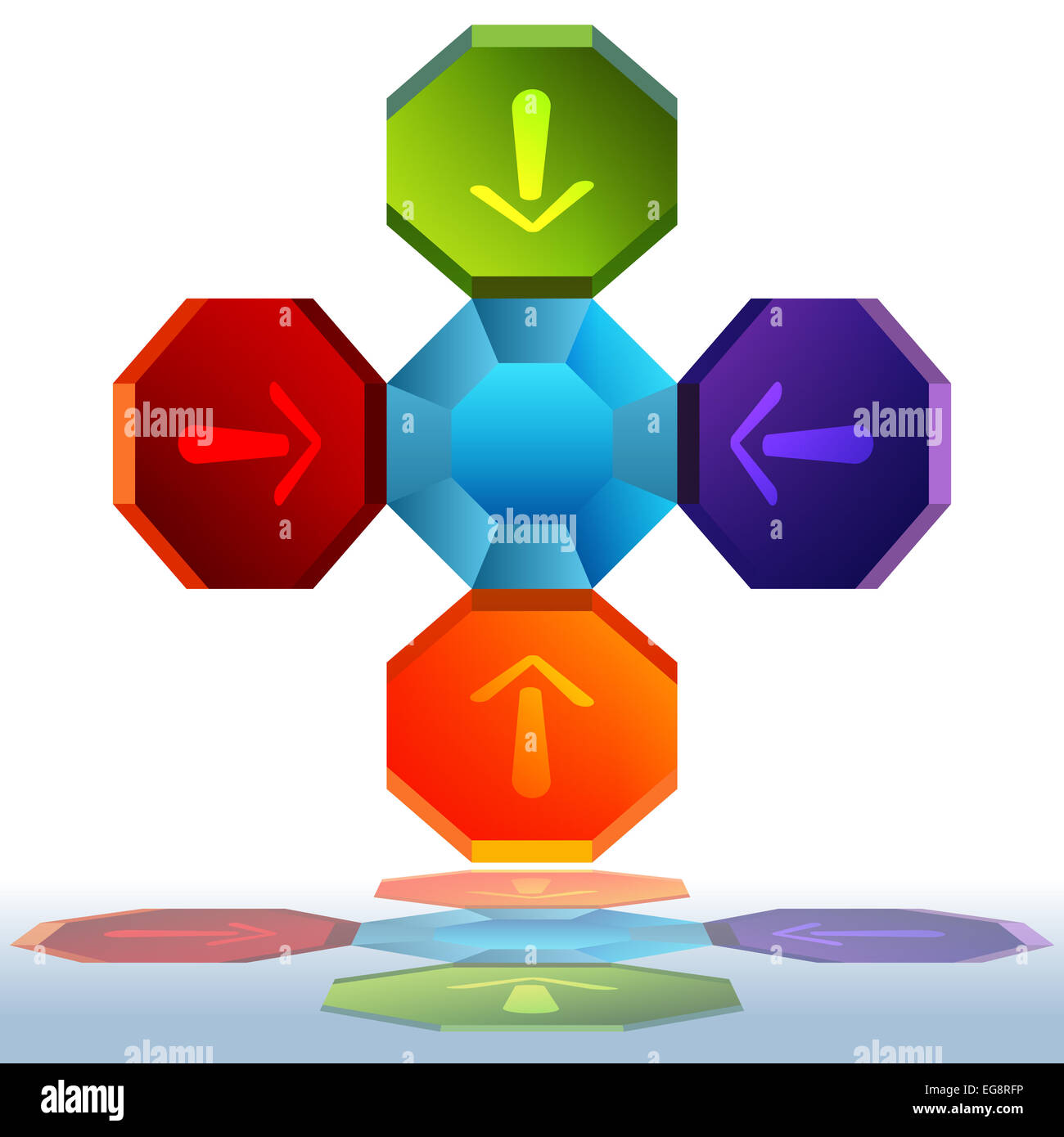 An image of a 3d octagon chart Stock Photo - Alamy