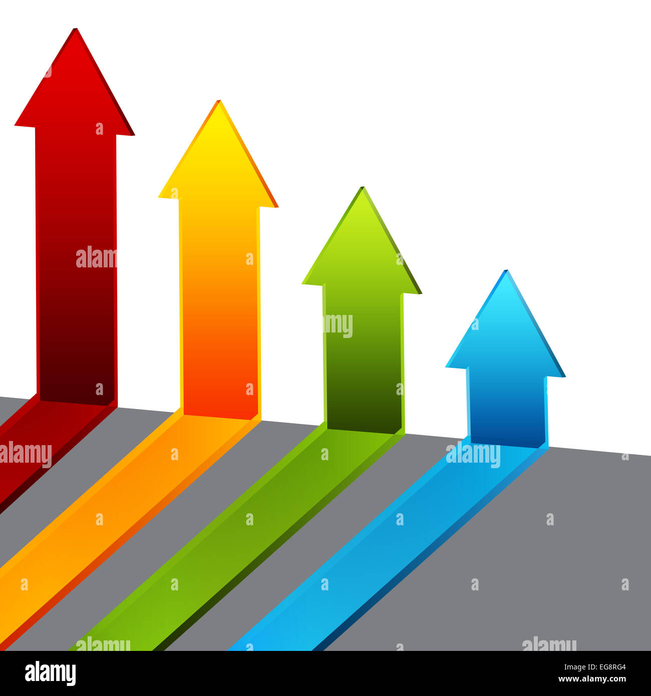 An image of wall racing 3D arrows Stock Photo - Alamy