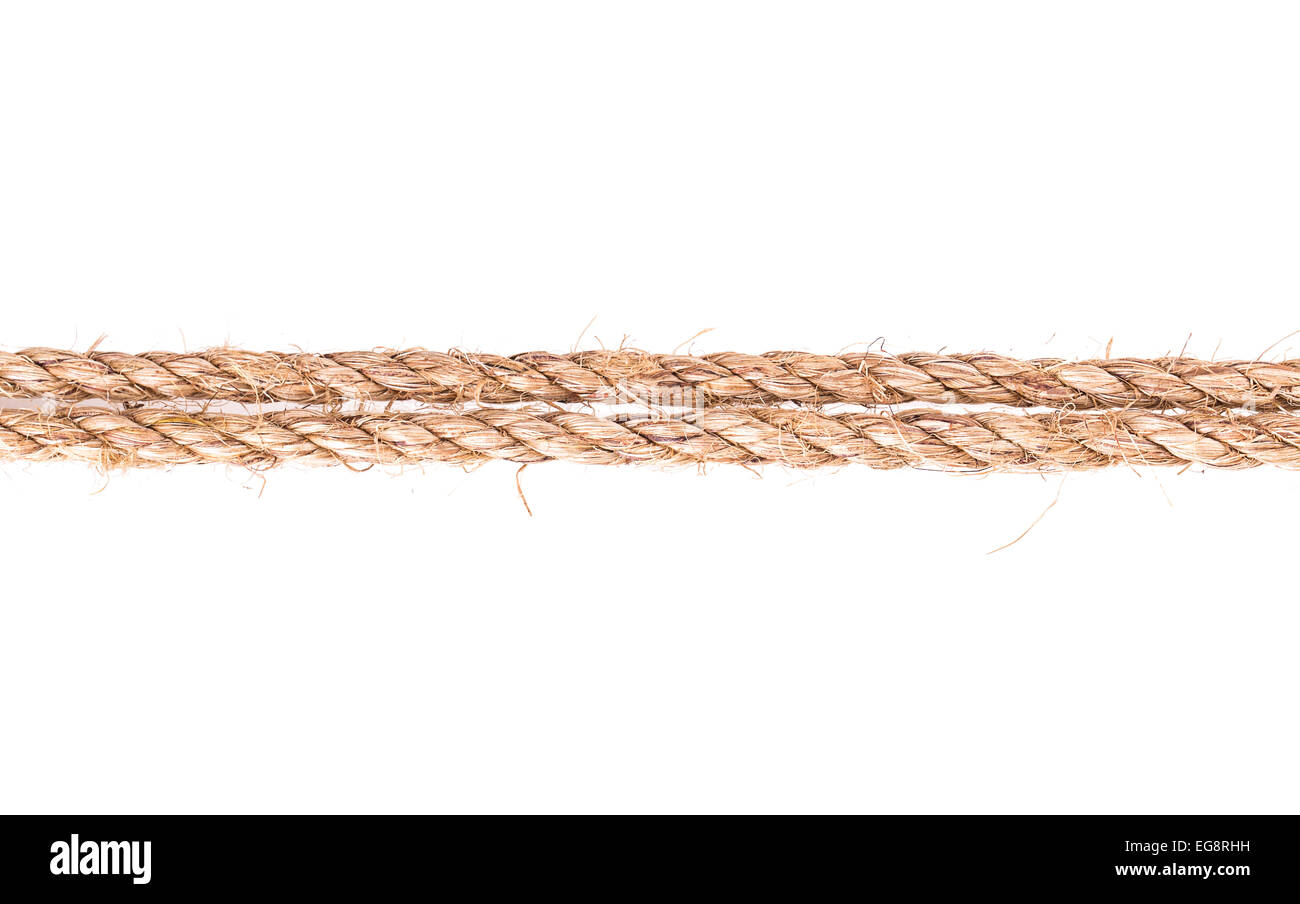rope isolated white background string line Stock Photo - Alamy