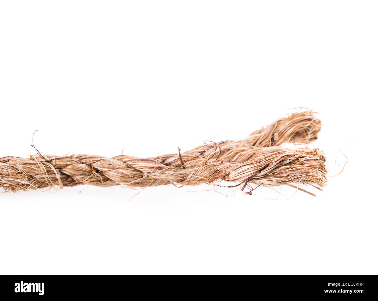 torn rope solated on white background Stock Photo - Alamy