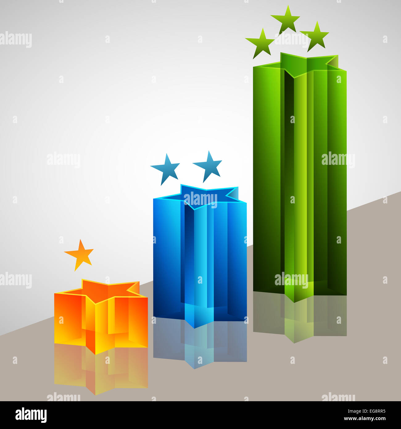 An image of a 3d star bar chart Stock Photo - Alamy