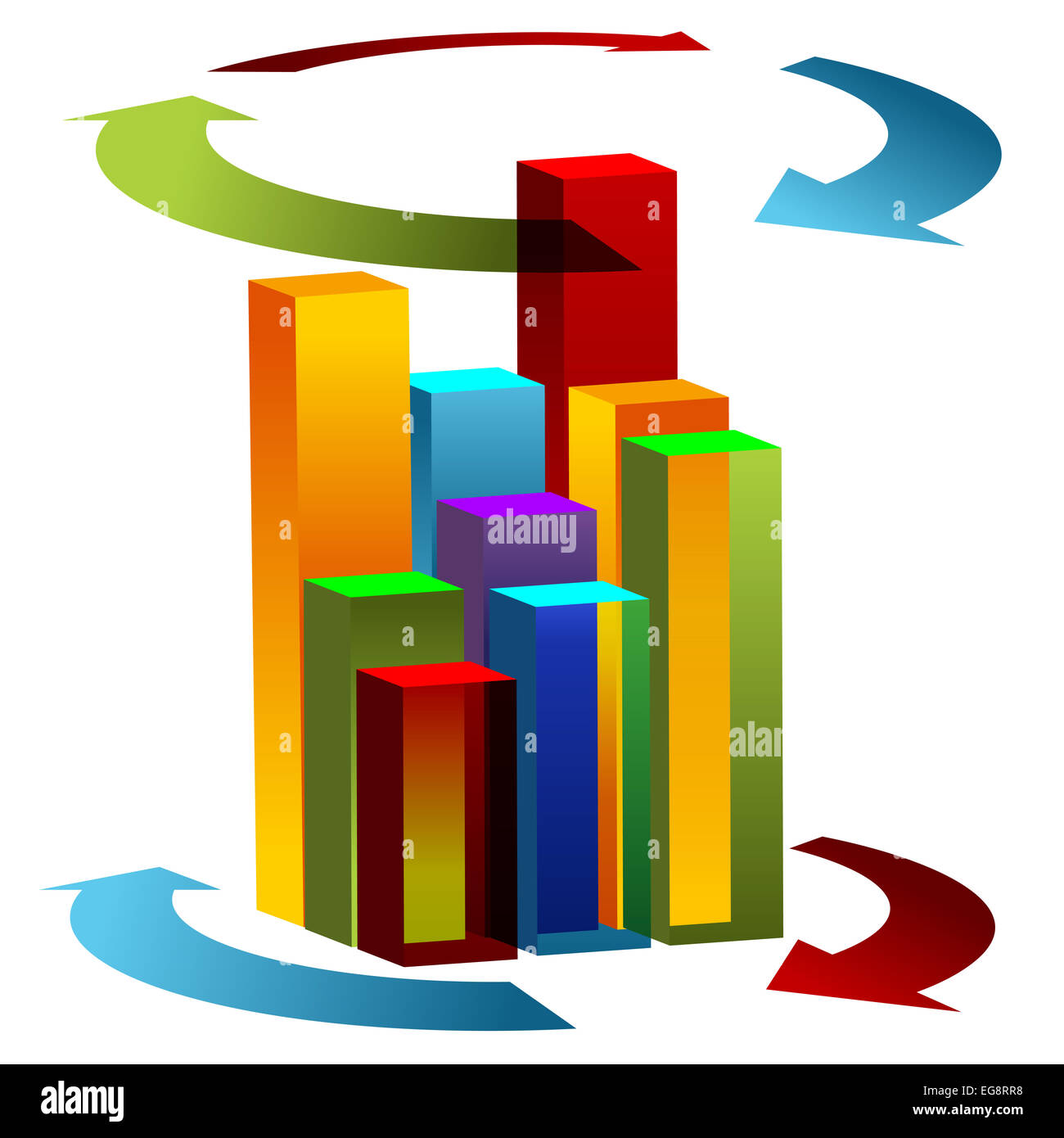 Three arrows process chart Cut Out Stock Images & Pictures - Alamy