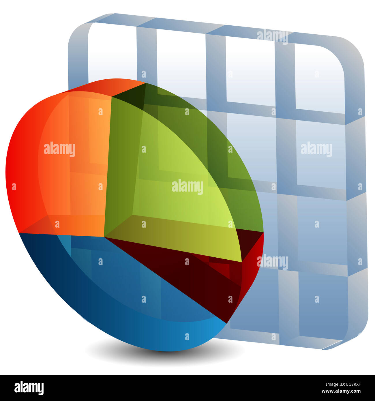 An image of a 3d pie chart grid Stock Photo - Alamy