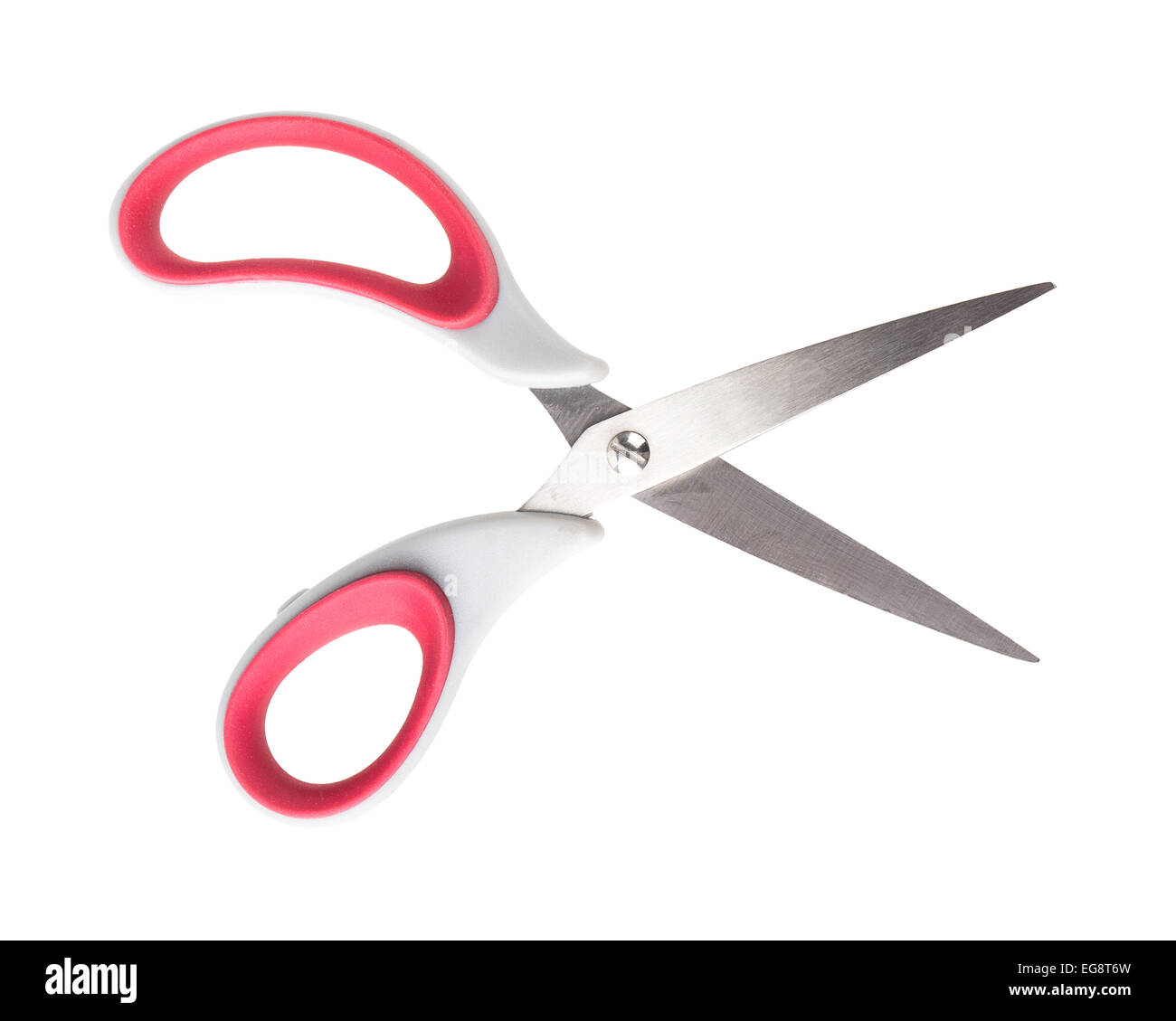 scissors isolated white red background object Stock Photo - Alamy