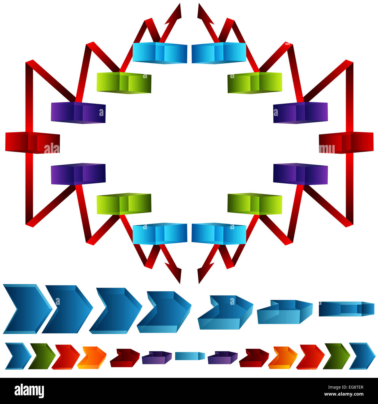 Three arrows process chart Cut Out Stock Images & Pictures - Alamy