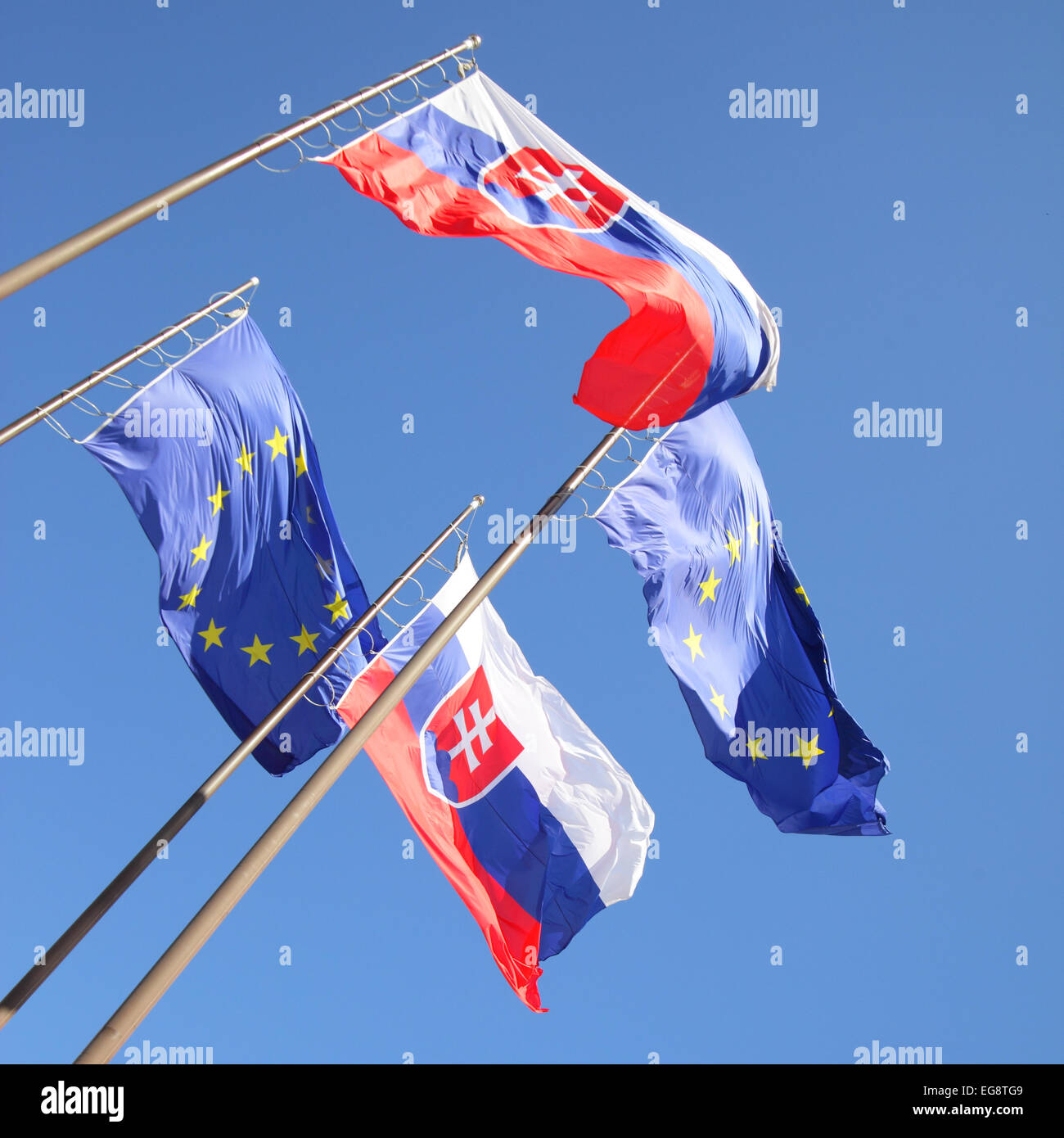 Flags of slovakia and europe in slovakia hi-res stock photography and ...