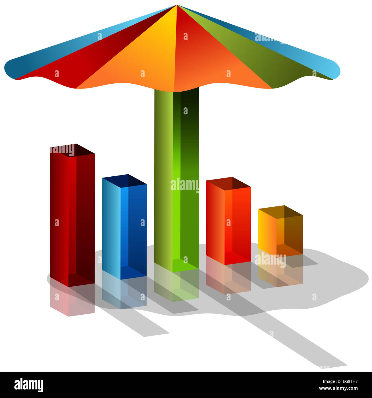 An image of a 3d umbrella chart Stock Photo - Alamy