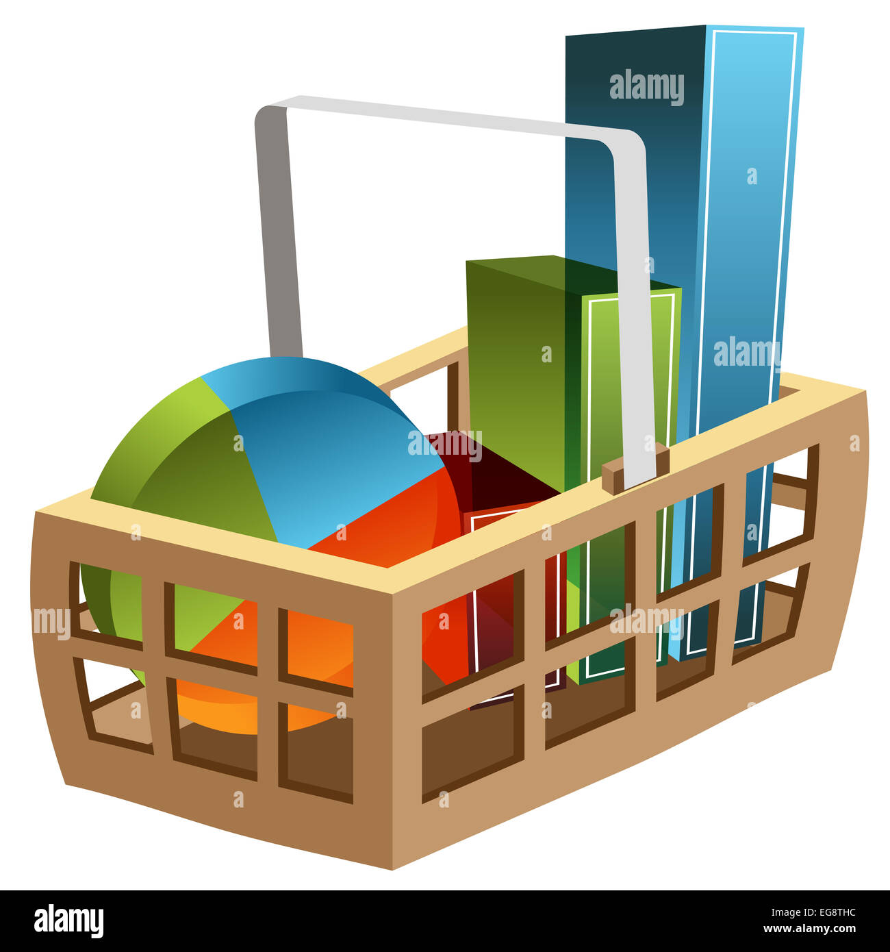 An image of a 3d business chart basket Stock Photo - Alamy