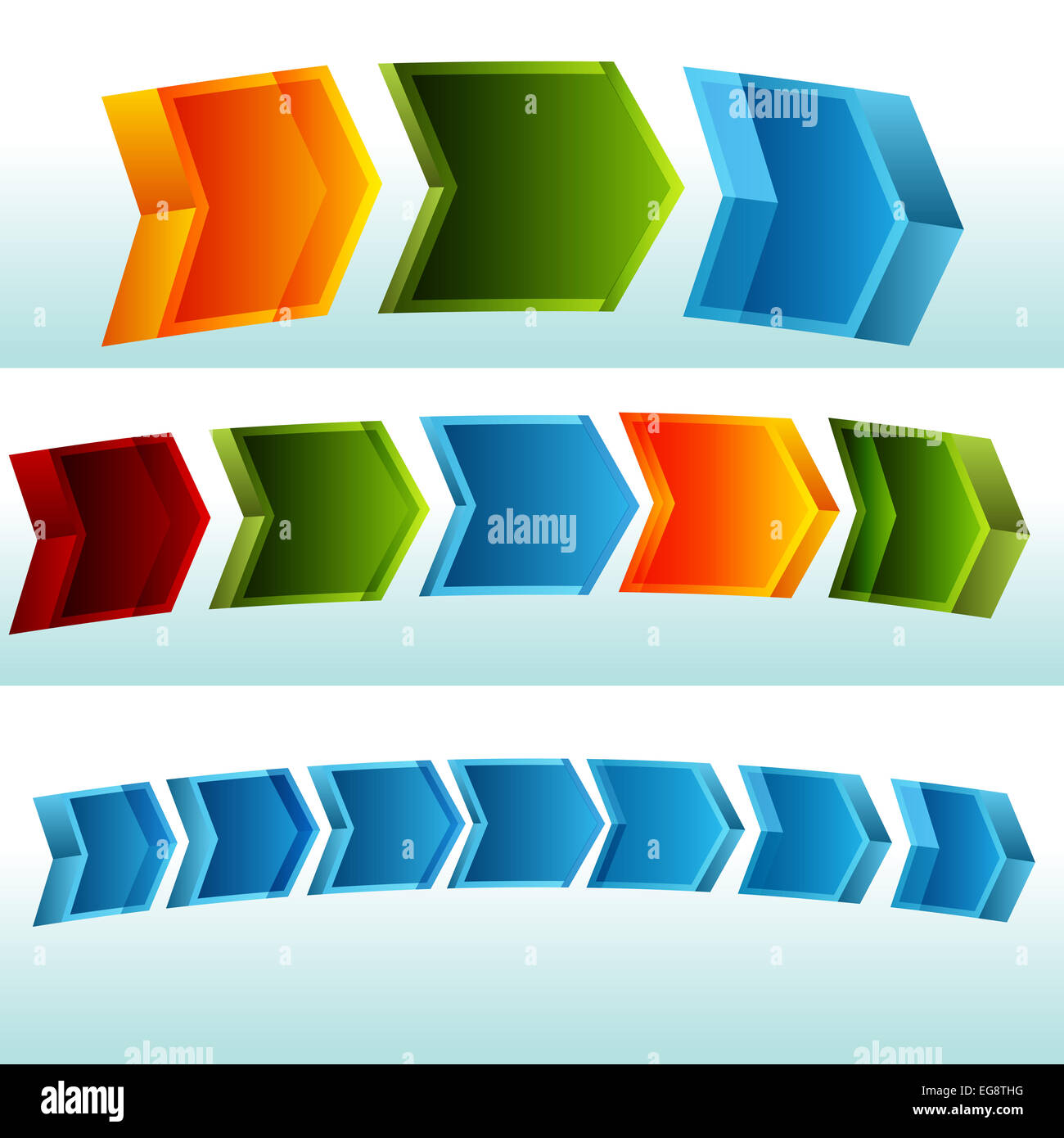 An image of a 3d curving arrow process chart Stock Photo - Alamy