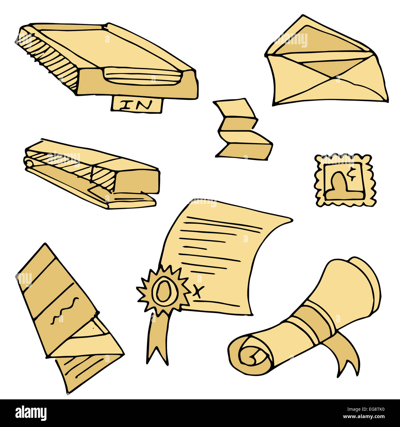 Documents collection Cut Out Stock Images & Pictures - Alamy