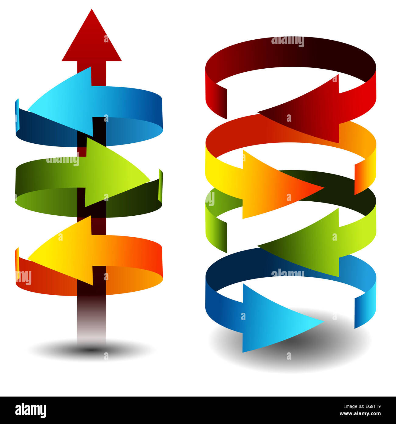 3d red curved arrow shadow Cut Out Stock Images & Pictures - Alamy