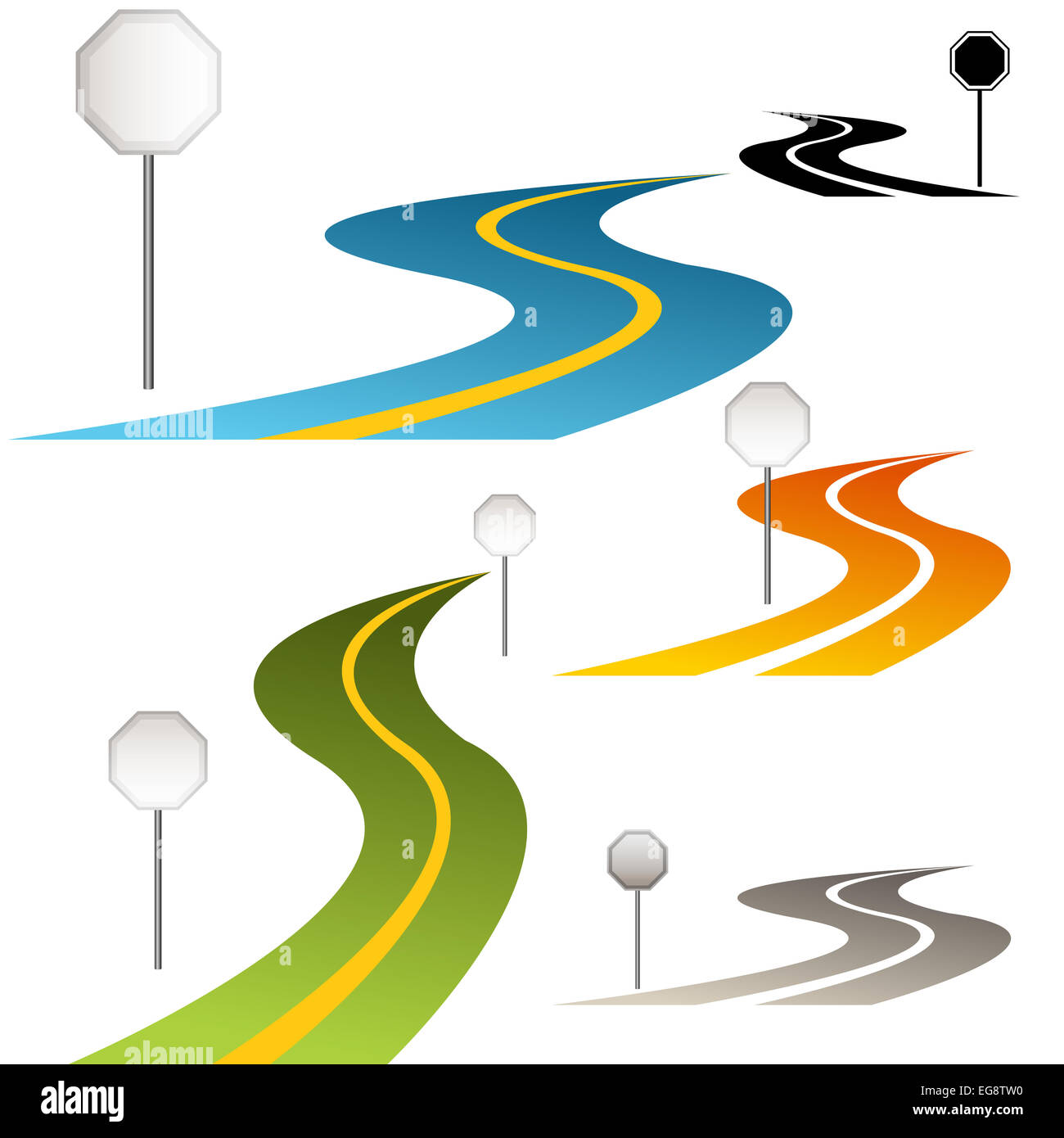 A winding road Cut Out Stock Images & Pictures - Alamy