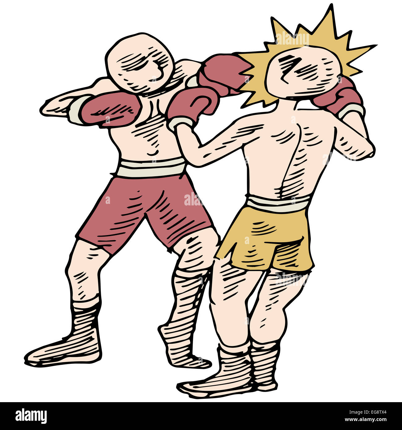 Drawing two punching hi-res stock photography and images - Alamy