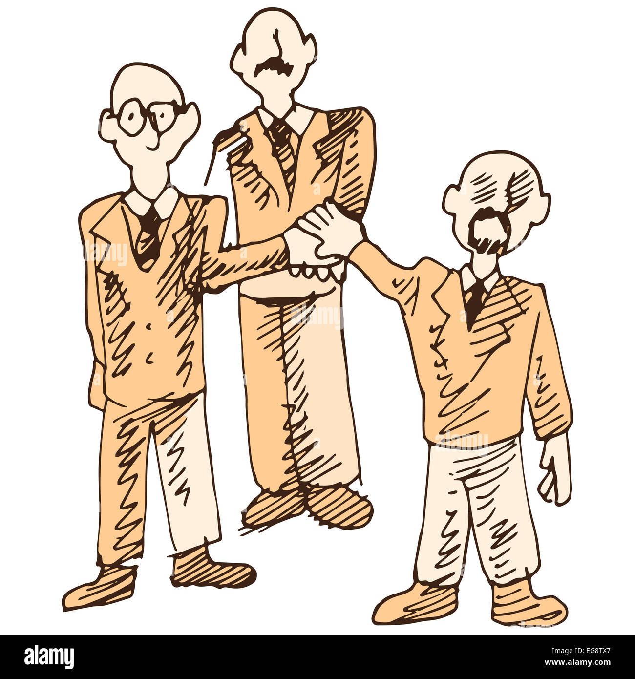 Illustration of three men Cut Out Stock Images & Pictures - Alamy