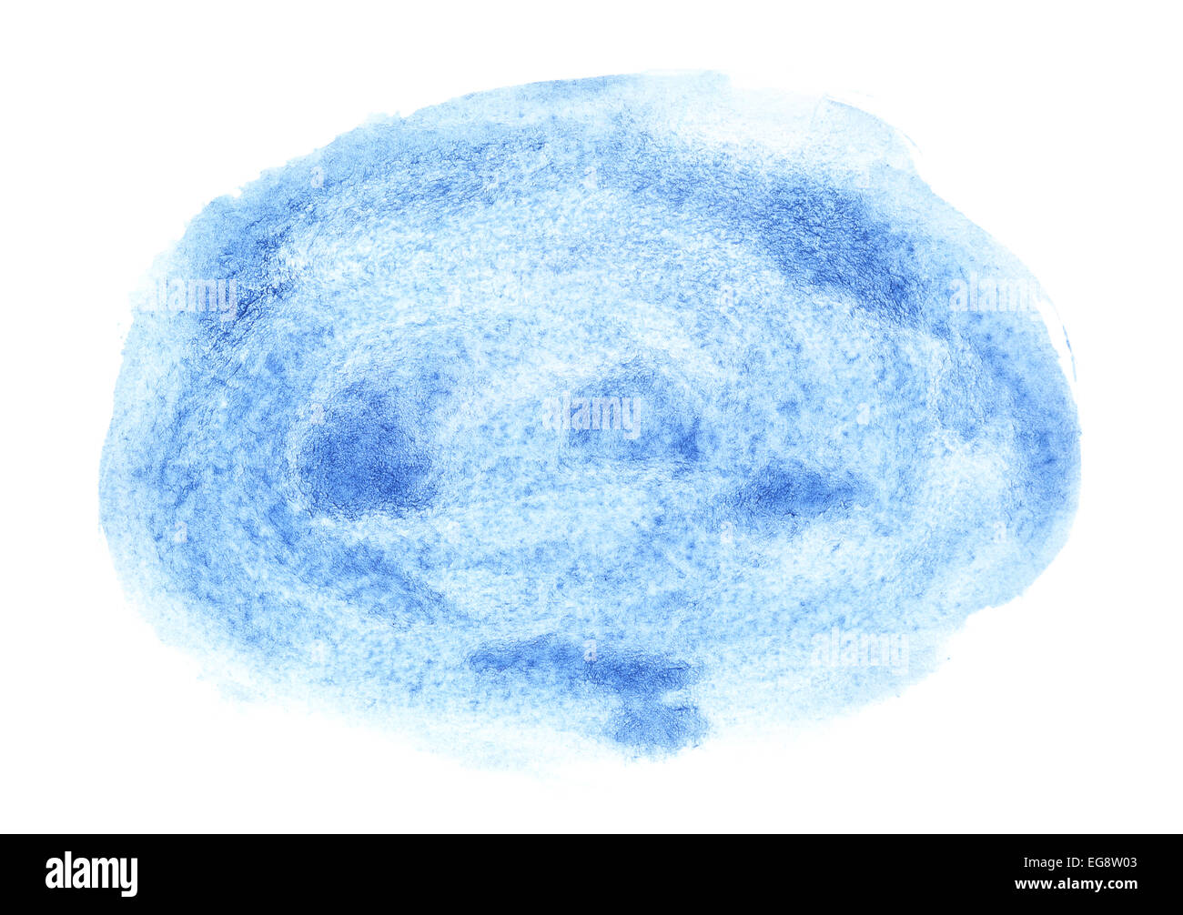 Blue oval watercolor brush stroke - space for your own text Stock Photo ...