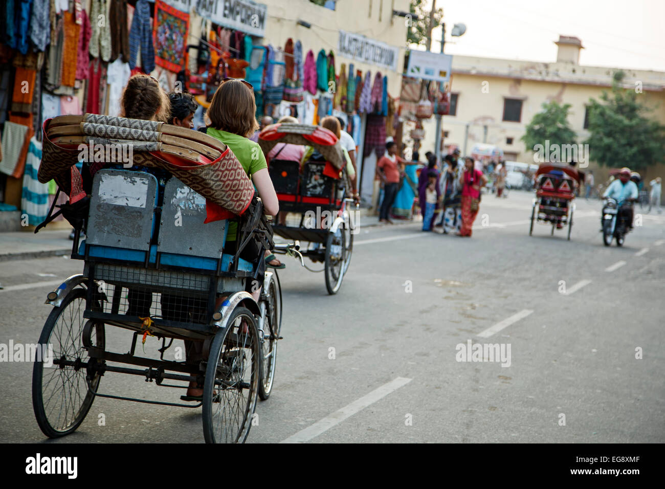 Rickshaw ride through Jaipur, Rajasthan, India Stock Photo - Alamy