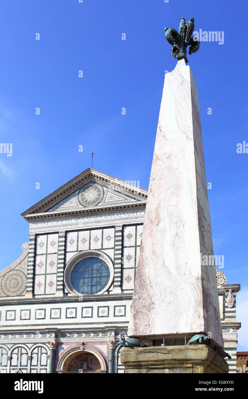 The obelisk in front of the church of Santa Maria Novella in Florence ...