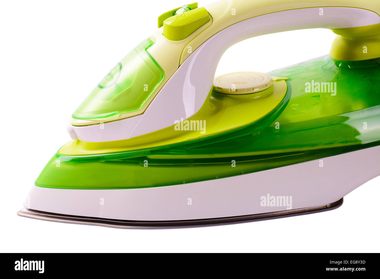 Modern and powerful iron isolated on white background Stock Photo - Alamy