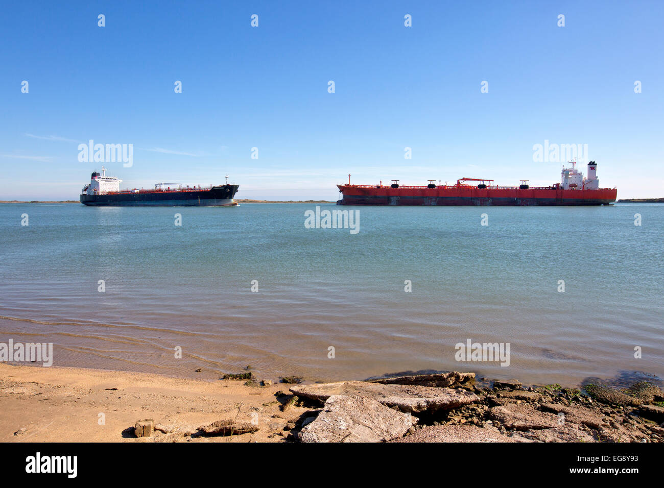 Petroleum Tankers en route, Corpus Christi Ship Channel Stock Photo - Alamy