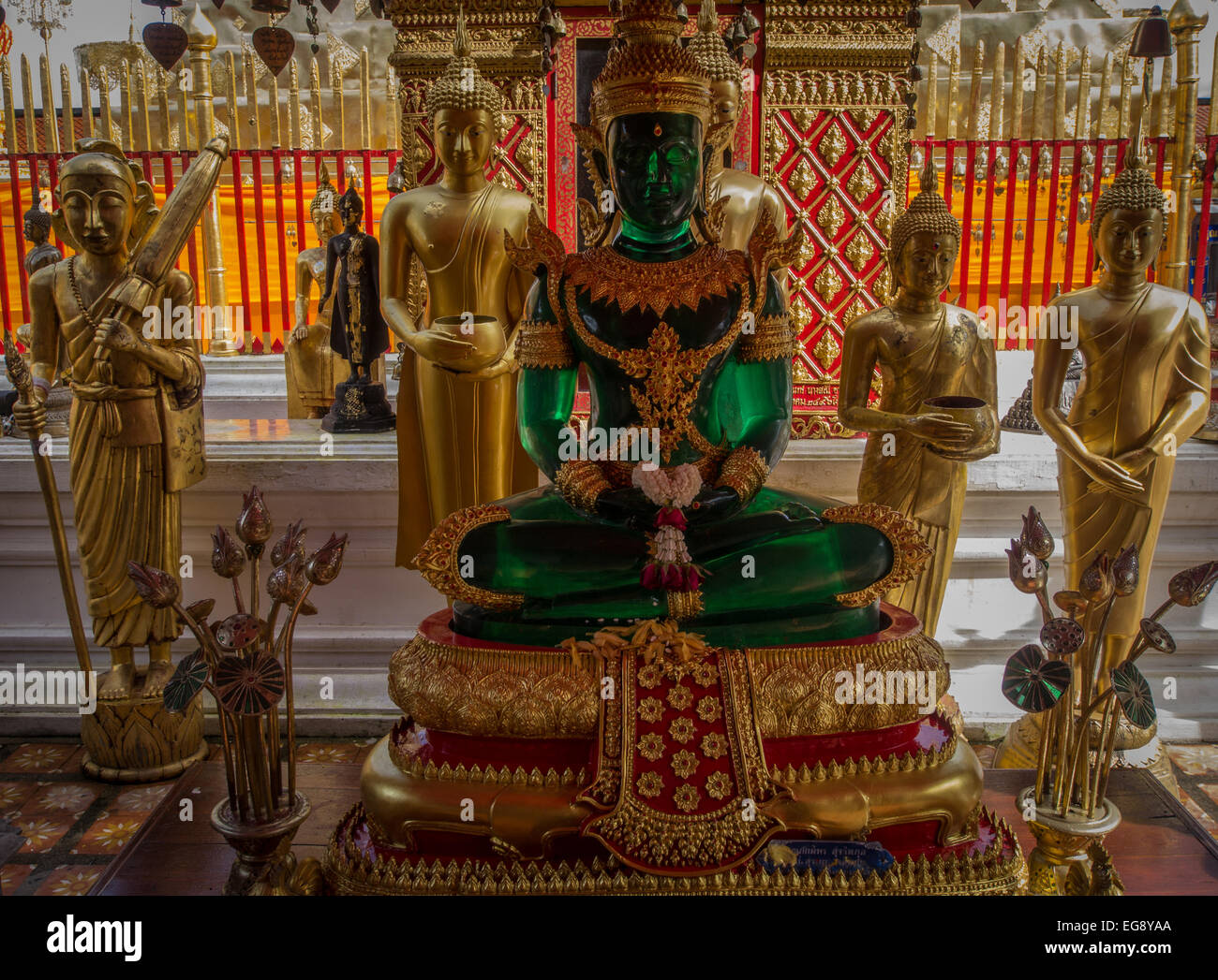Buddha Statues at Doi Suthep Temple in Chiang Mai, Thailand Stock Photo ...