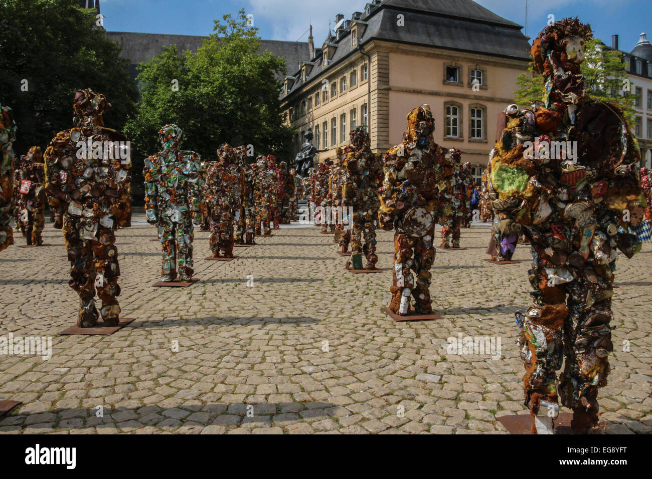 HA Schult's Trash People on display in Place Clairfontaine in ...