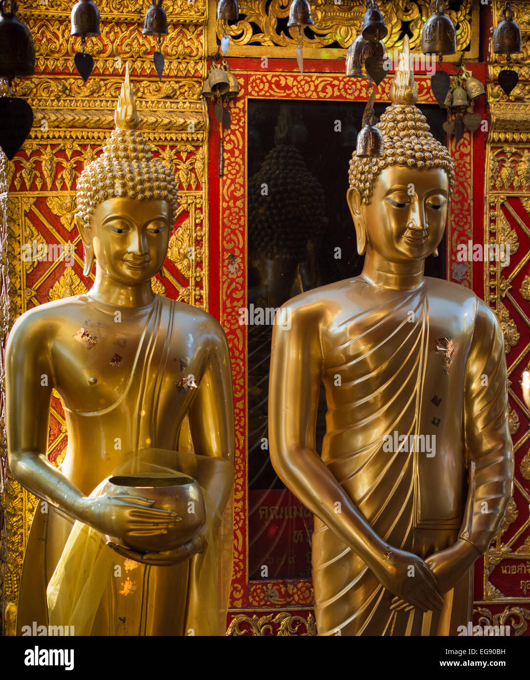 Buddha Statues at Doi Suthep Temple in Chiang Mai, Thailand Stock Photo ...