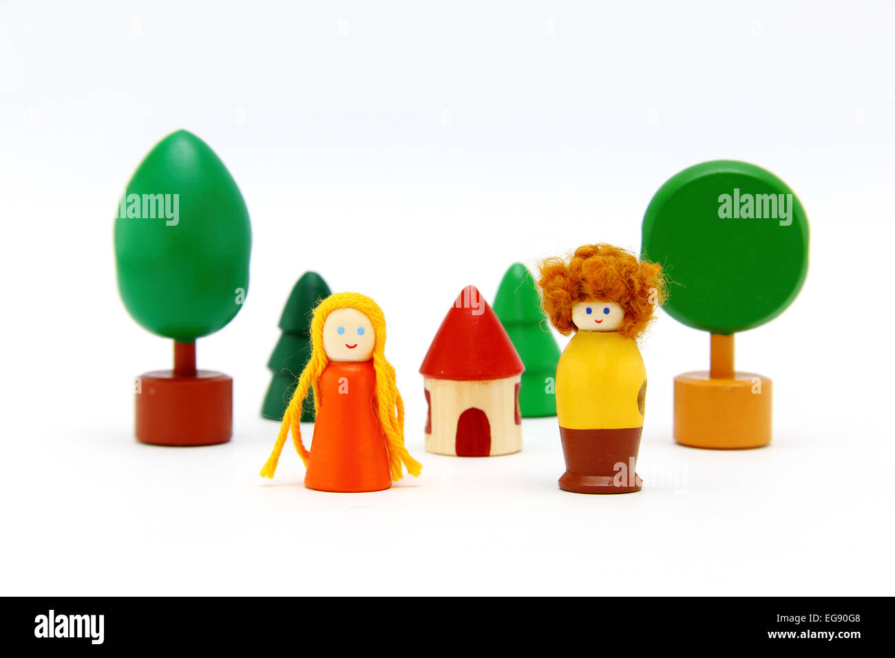 Set of the colorful wooden toys isolated on white background Stock ...
