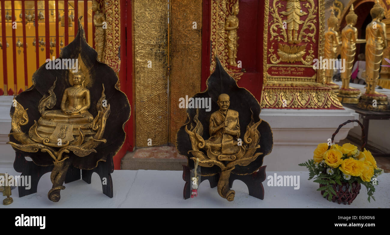 Buddha Statues at Doi Suthep Temple in Chiang Mai, Thailand Stock Photo ...