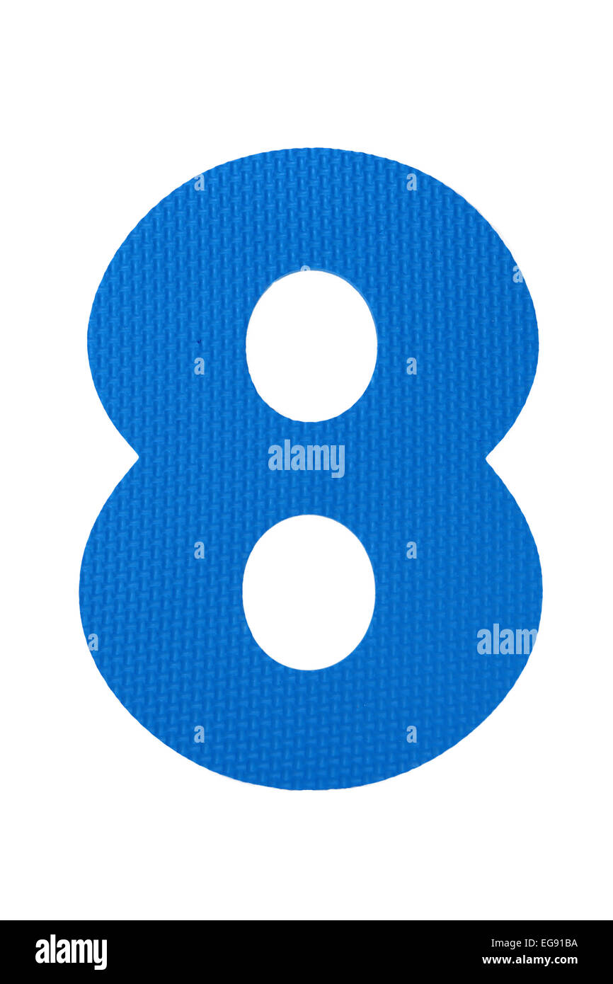 8 number digit eight isolated on white background Stock Photo - Alamy