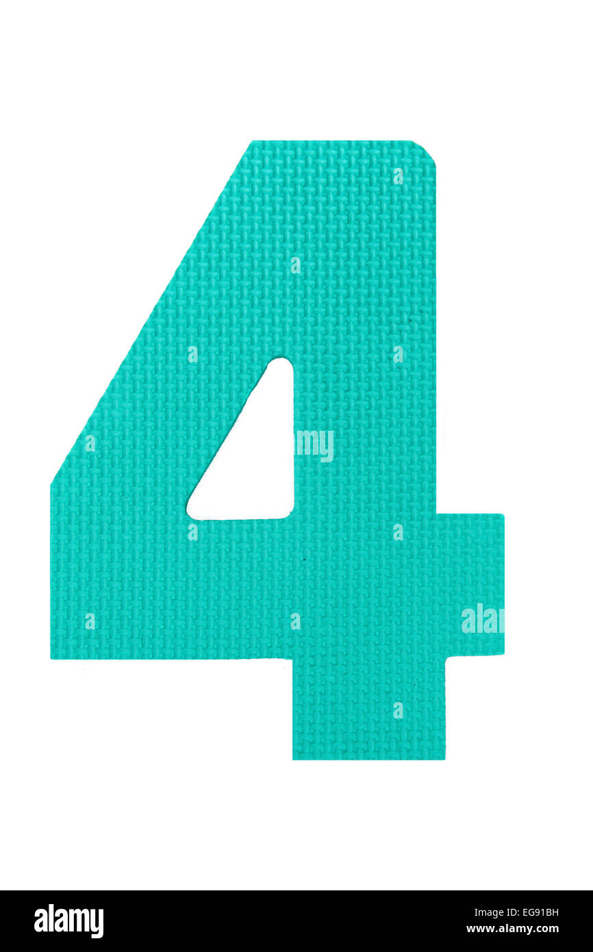 4 number four isolated on white background Stock Photo - Alamy