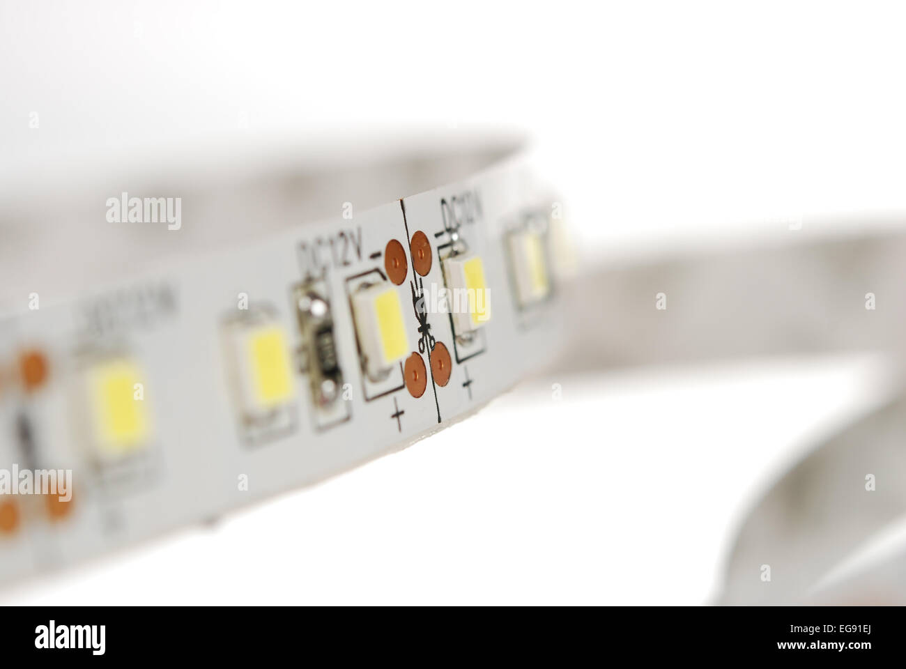 Led stripe is isolated on the white background Stock Photo - Alamy