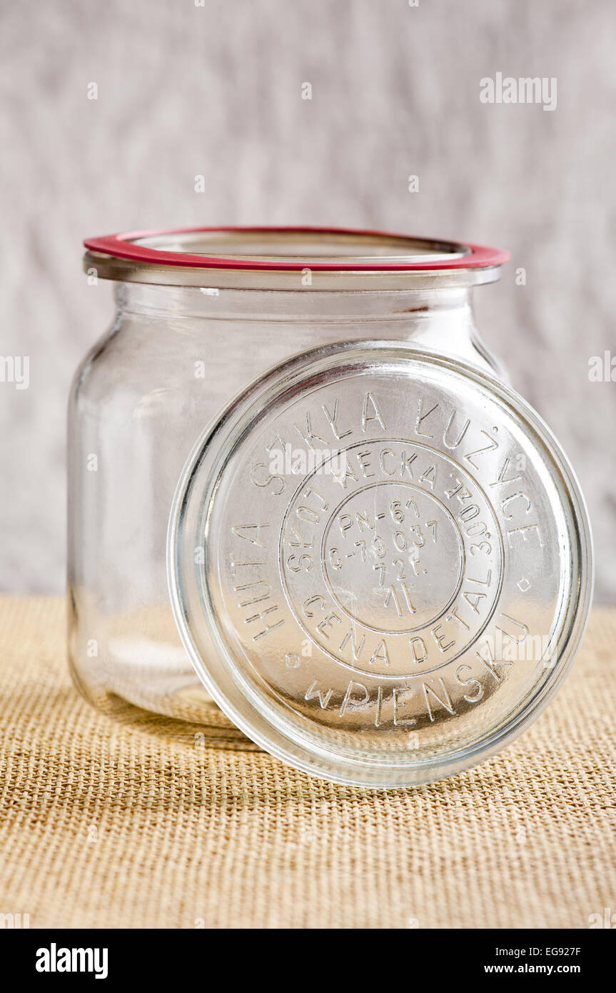 Aged Weck glass jar lid with text Stock Photo - Alamy