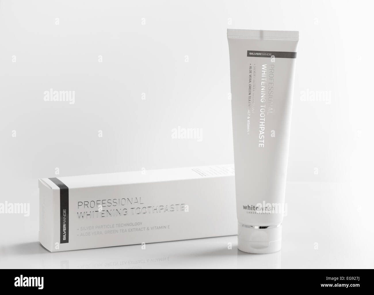 Professional whitening toothpaste Silver range Stock Photo - Alamy