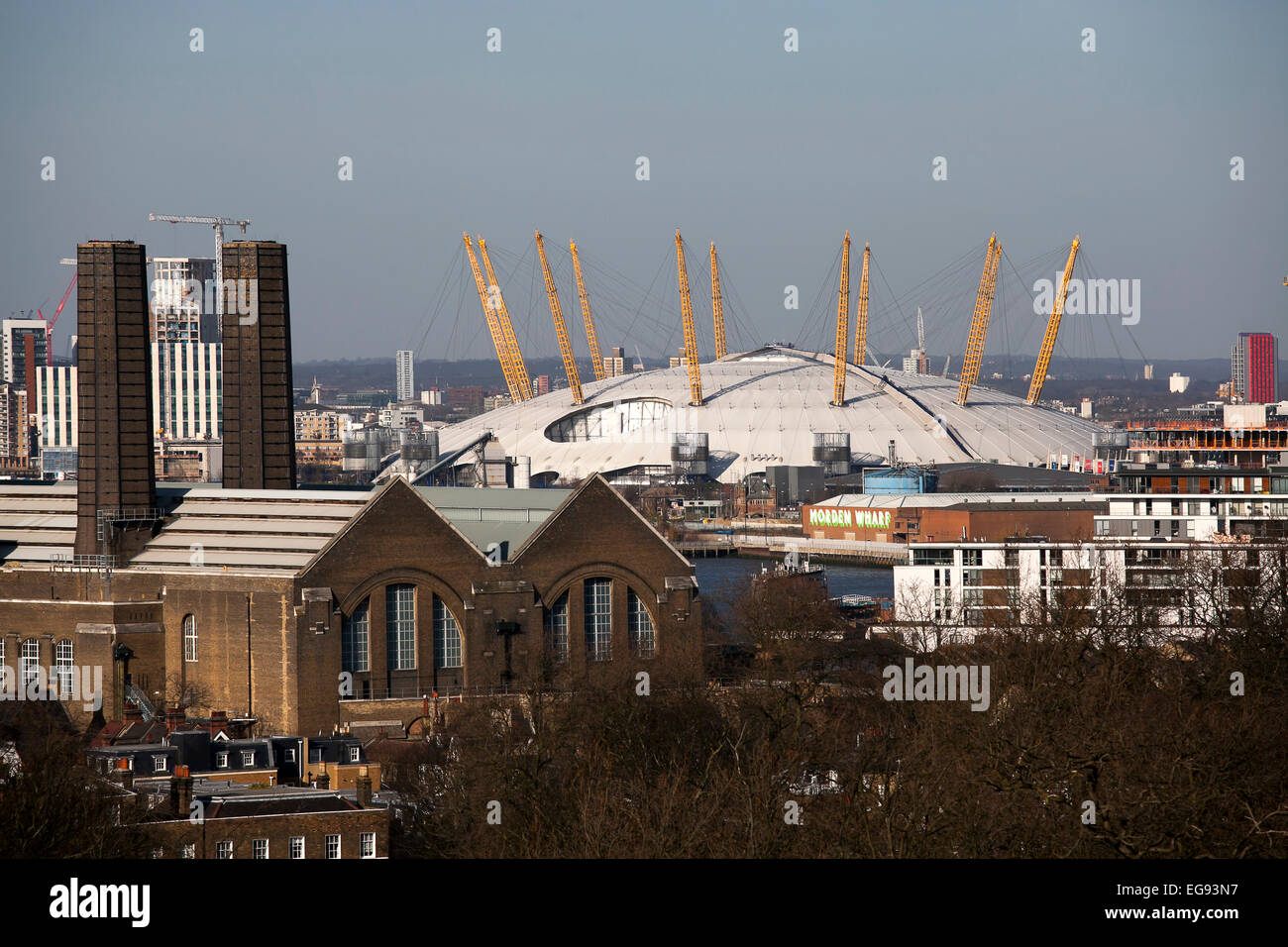 LONDON, UK - January 26TH 2015: The magnificent view from the Greenwich ...