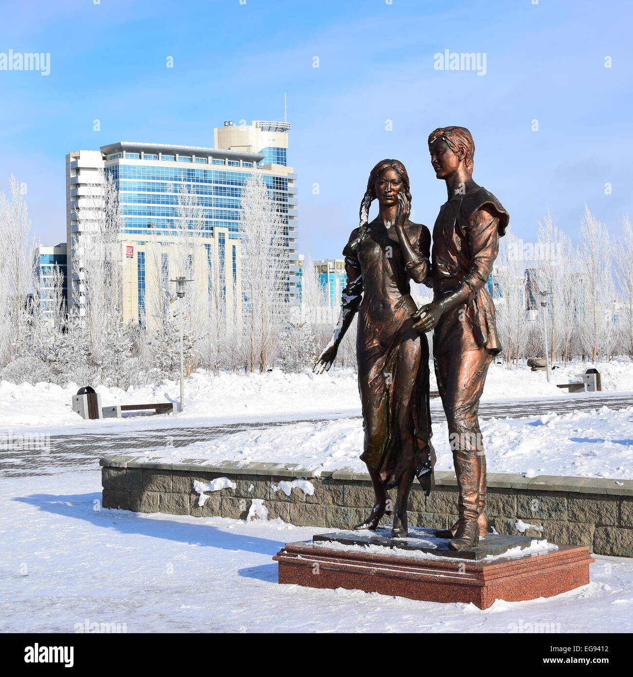 A statue in the streets of Astana, capital of Kazakhstan Stock Photo ...