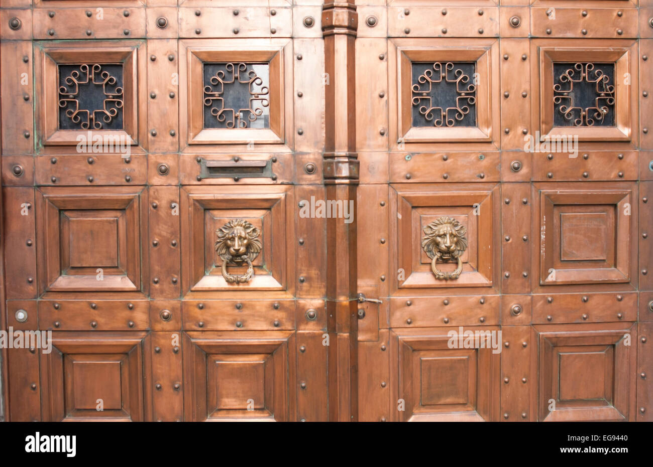 Large copper doors Stock Photo - Alamy