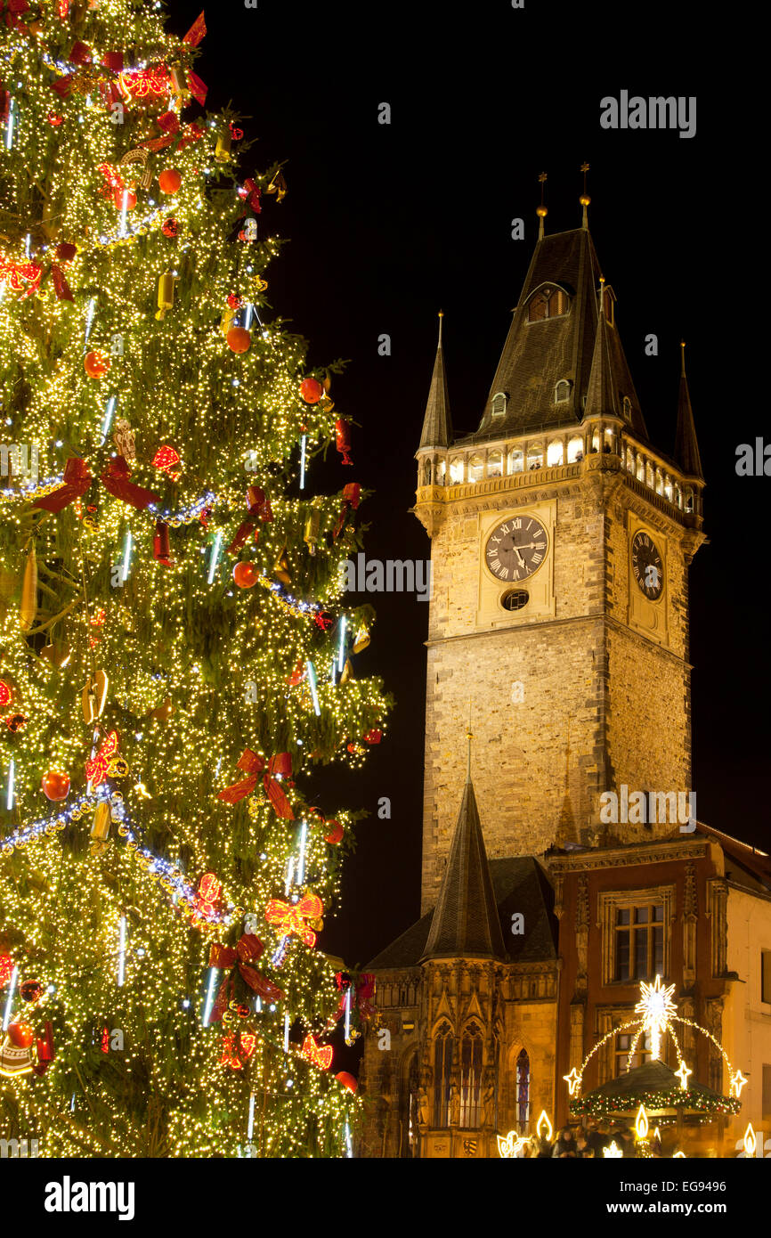 Prague old town square tree hi-res stock photography and images - Alamy