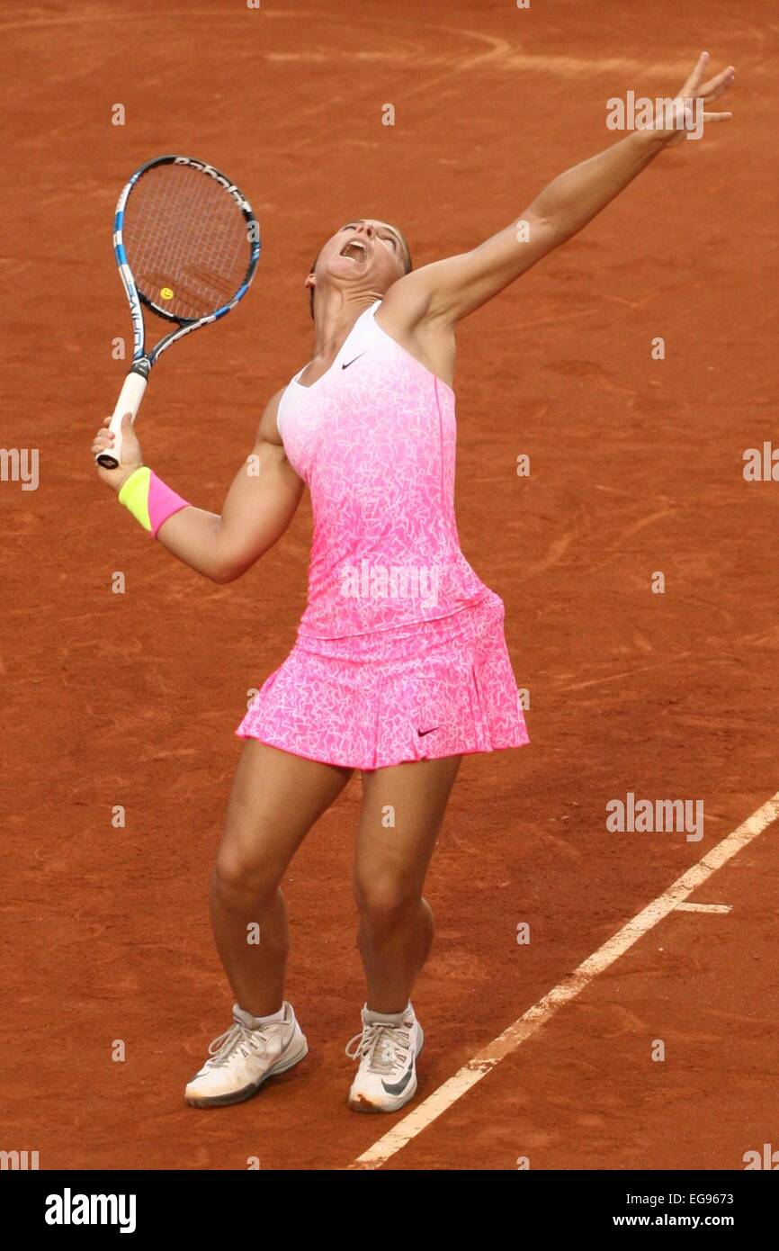 Rio de Janeiro, Brazil, February 17th 2015. Sara Errani (ITA) serving ...