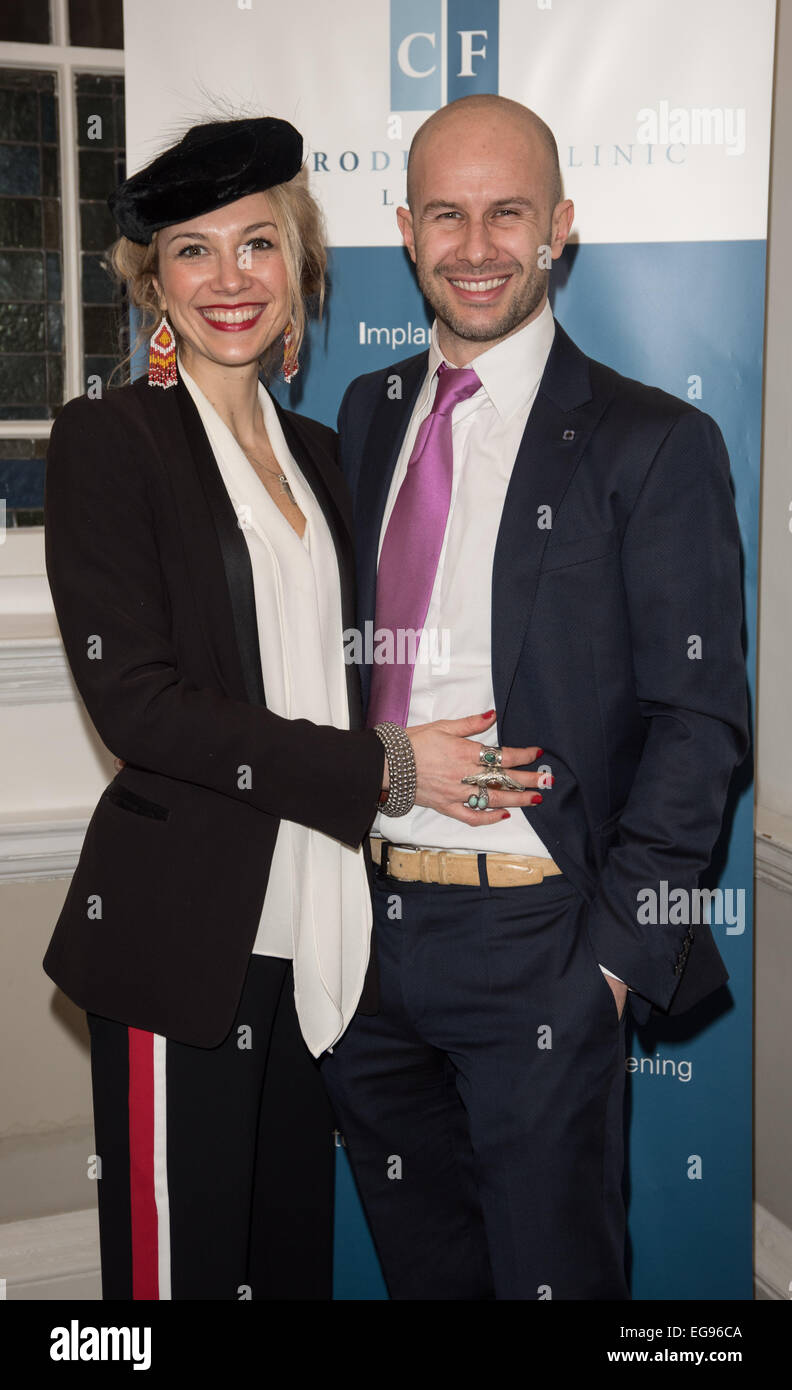 London,UK, 19th Feb 2015 : Favero and wife Federica Ferro attends the ...